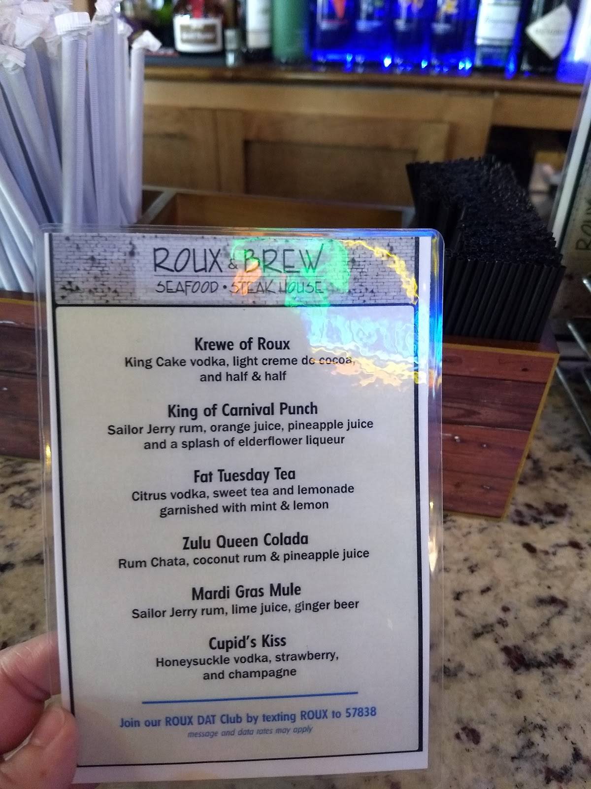 Menu at Roux & Brew Seafood and Steak House pub & bar, Ponchatoula