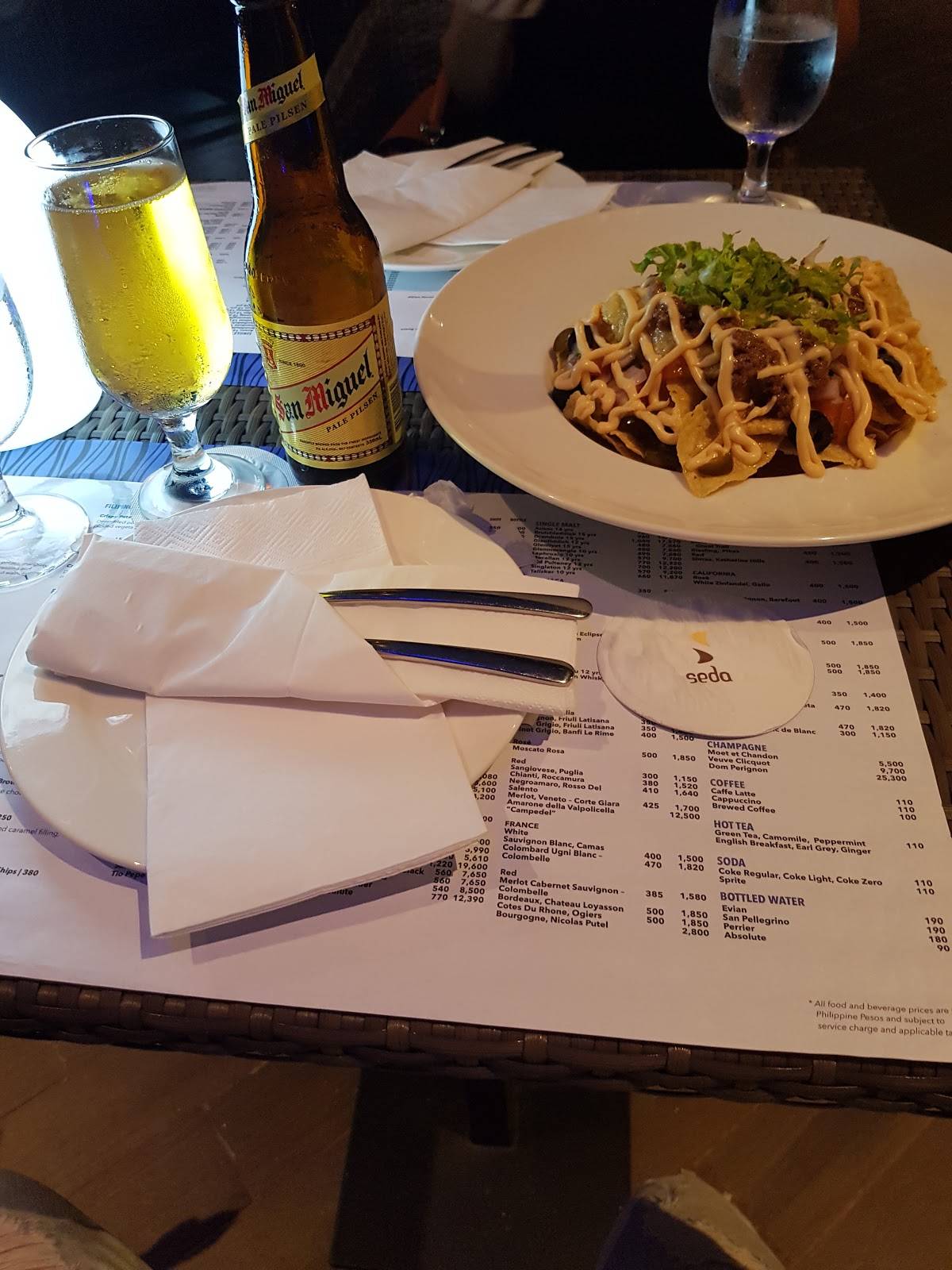 Menu at Straight Up Bar at Seda BGC, Taguig, Seda Hotel Rooftop