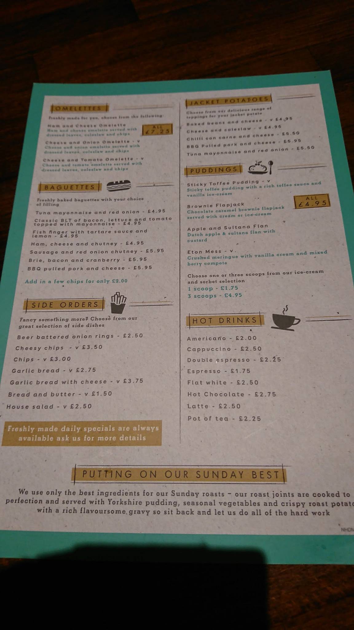 Menu at The Beehive, Carterton pub & bar, Carterton
