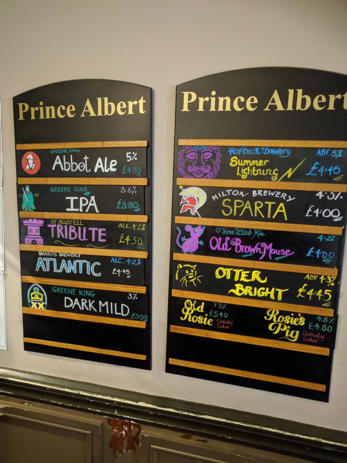 Menu at The Prince Albert pub & bar, Ely