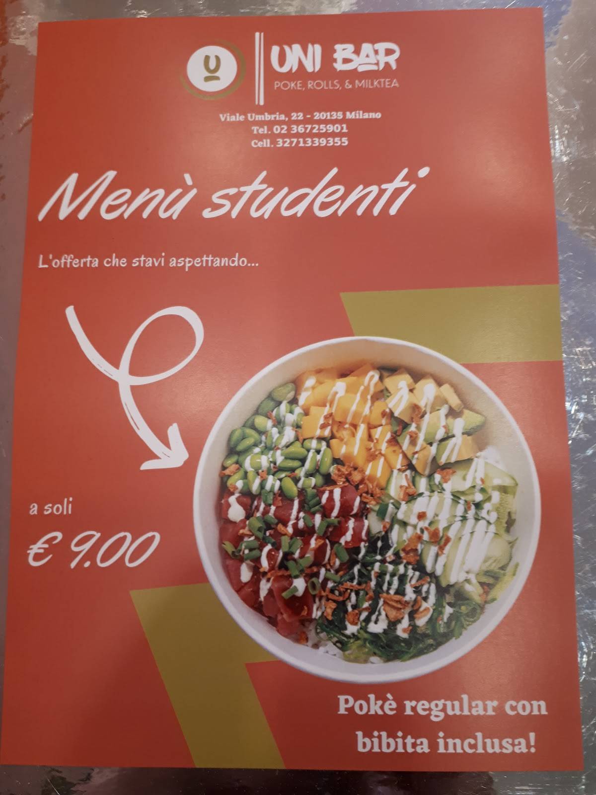 Speisekarte von Uni Bar, Mailand