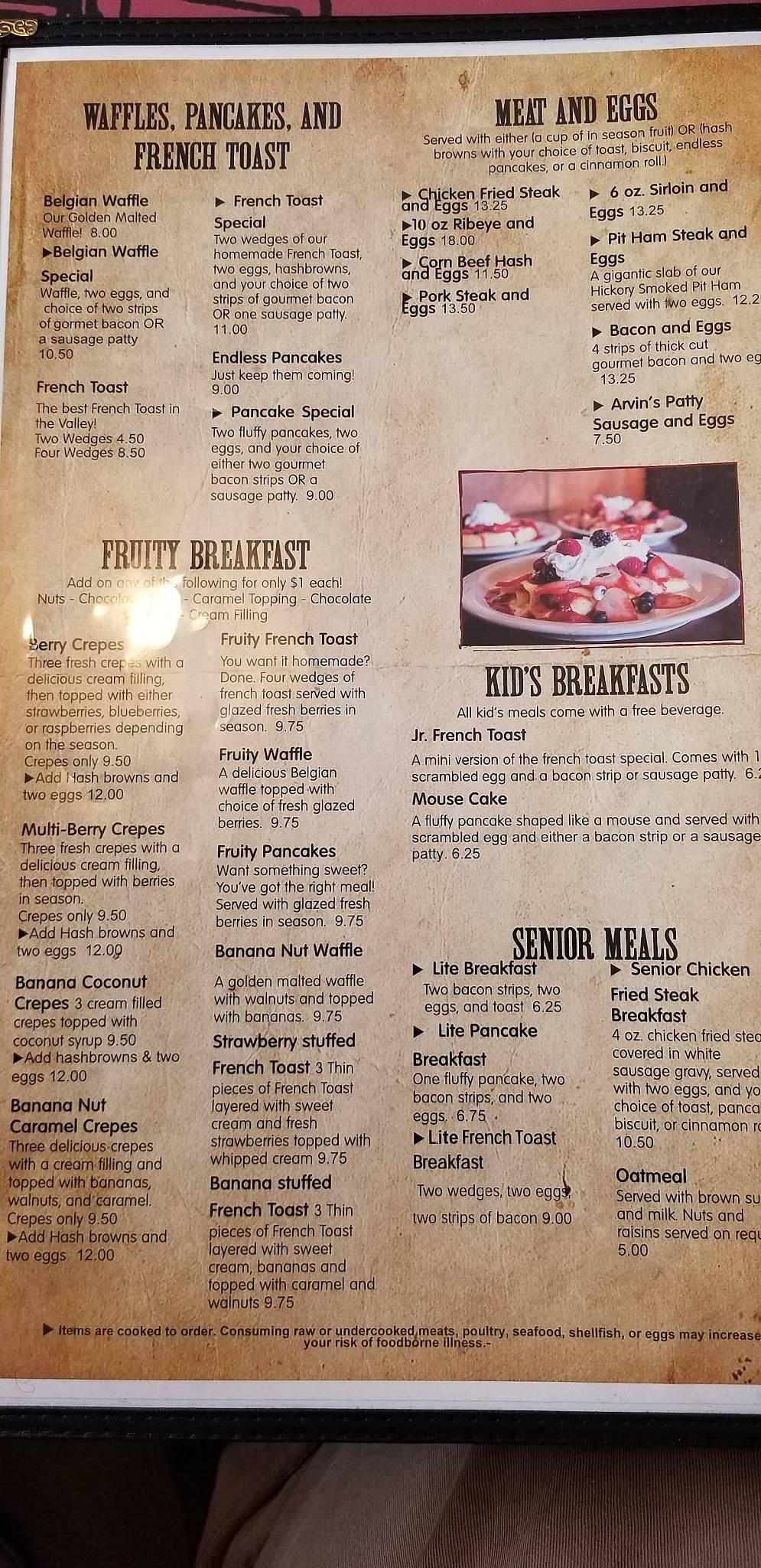 Menu at Pufferbelly Station Restaurant, Grand Junction