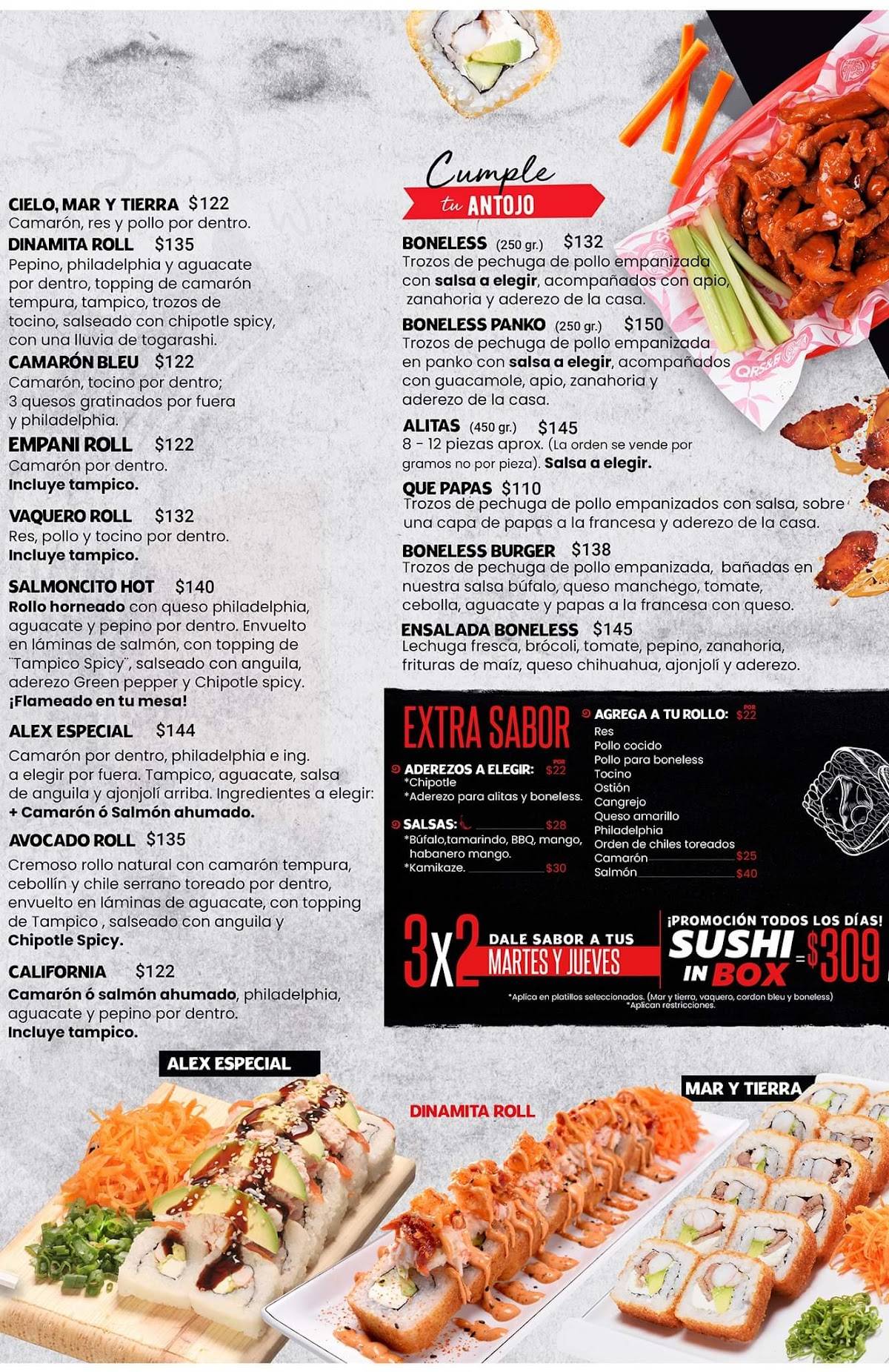 Carta del restaurante Que Rollo Sushi Pilares, Hermosillo, Blvd ...