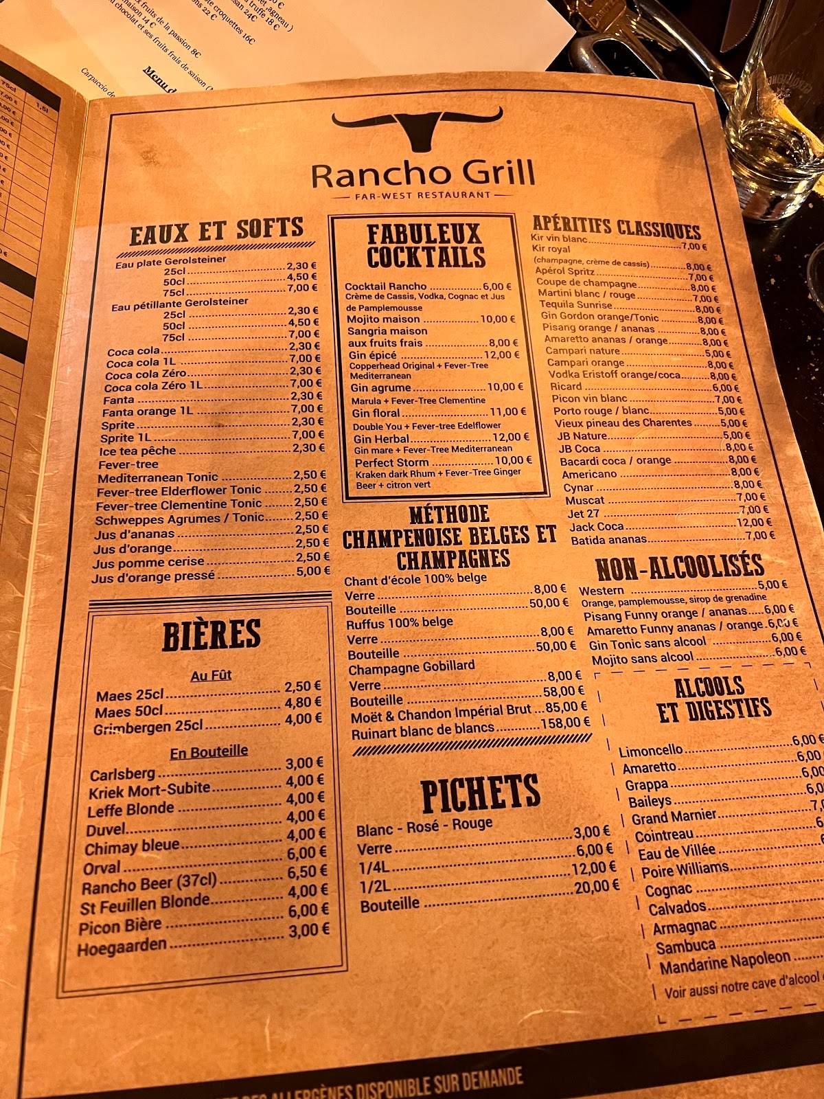 Speisekarte von Rancho Grill, Quevy