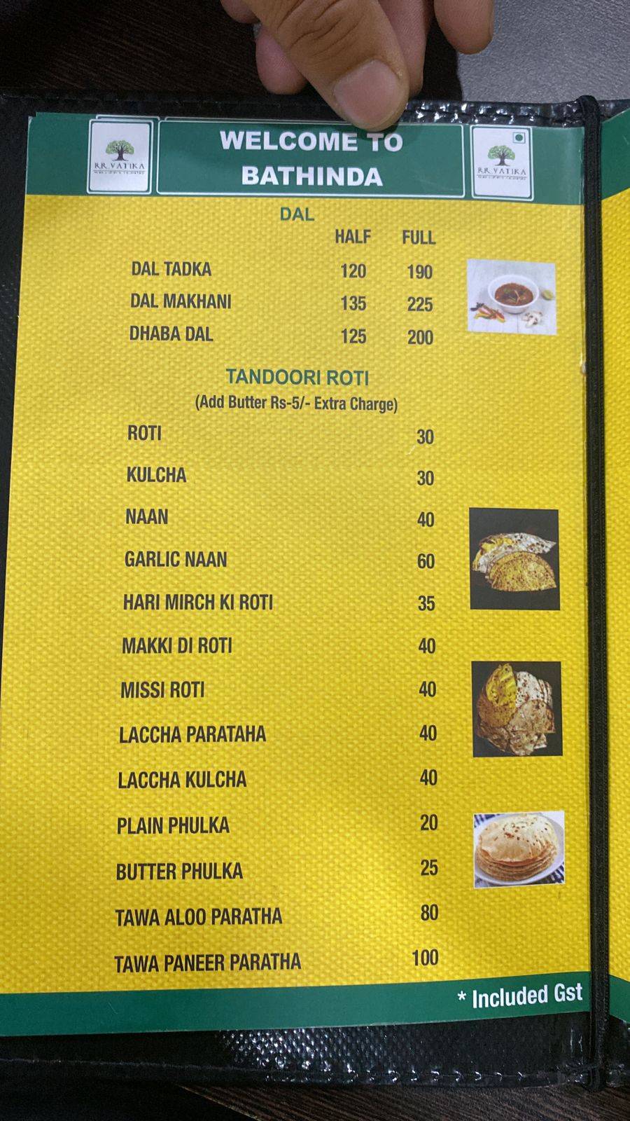Menu at RR VATIKA - PUNJABI DHABA, Bengaluru