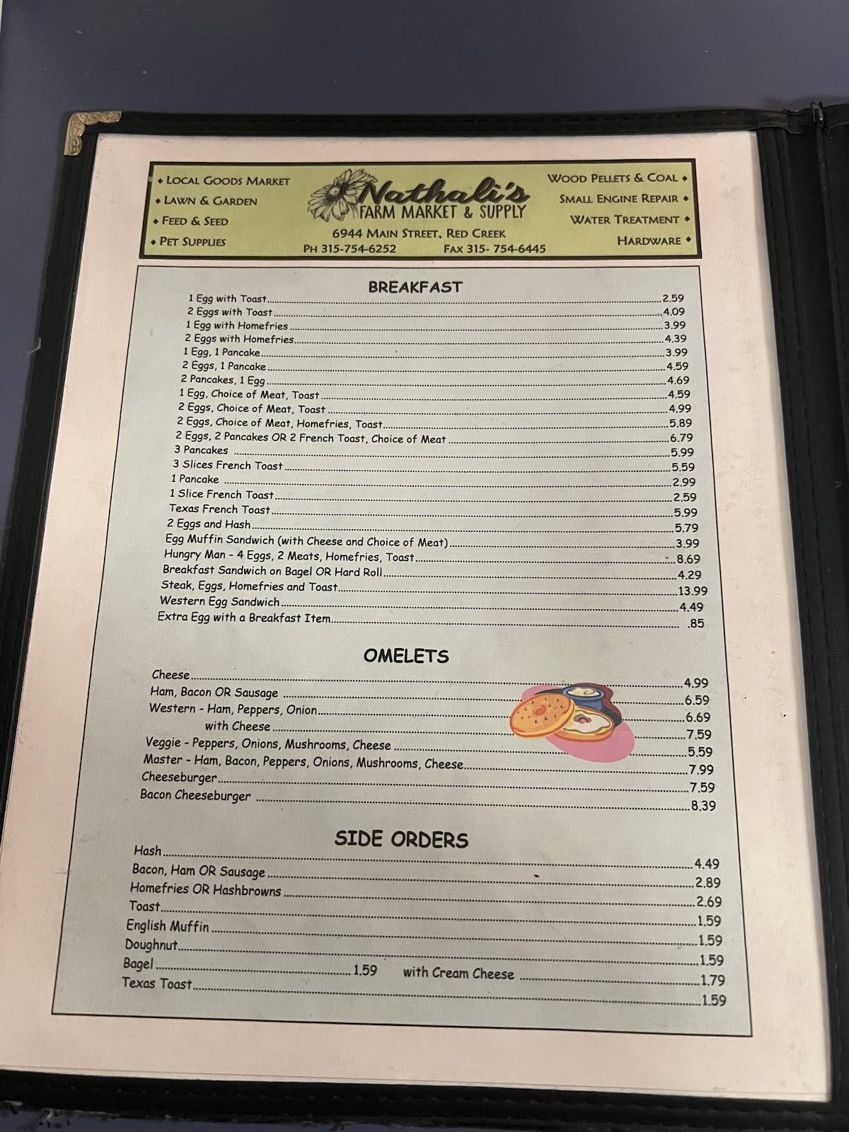 Menu at 104 Store restaurant, Red Creek