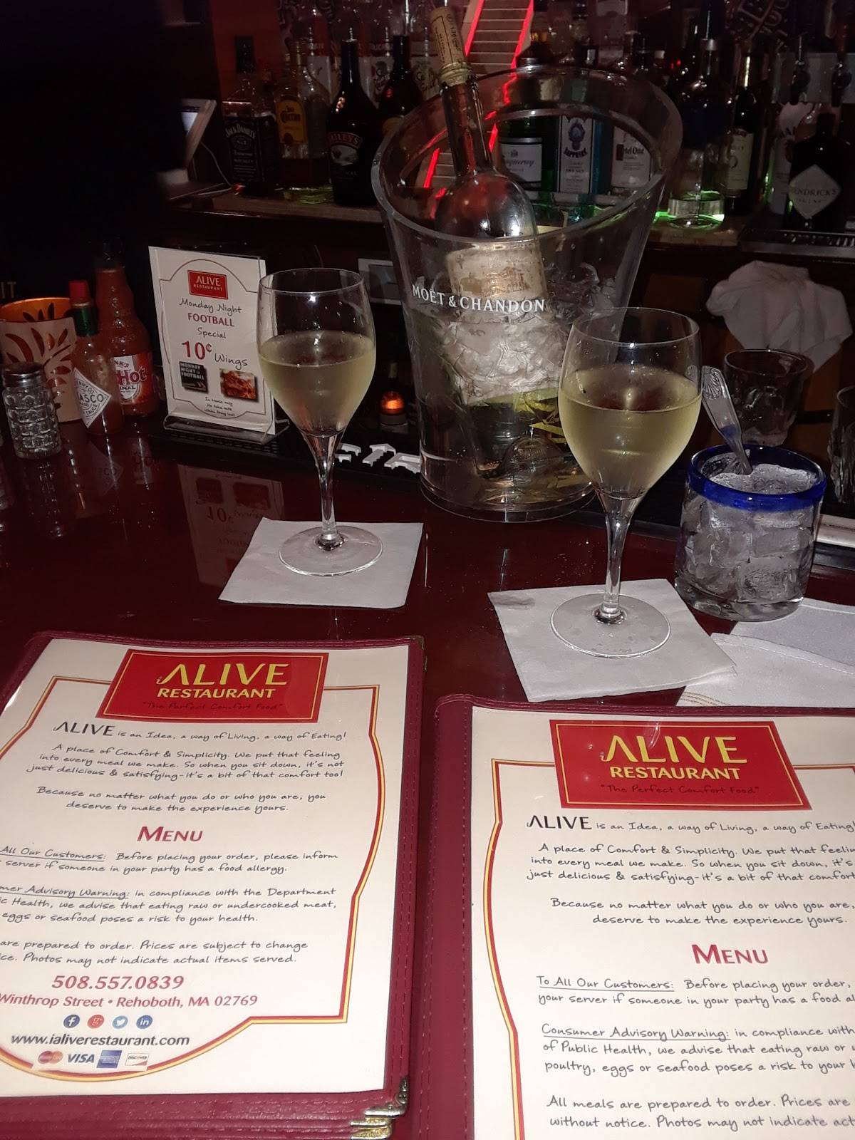 Menu at IALIVE restaurant, Rehoboth, 569 Winthrop St