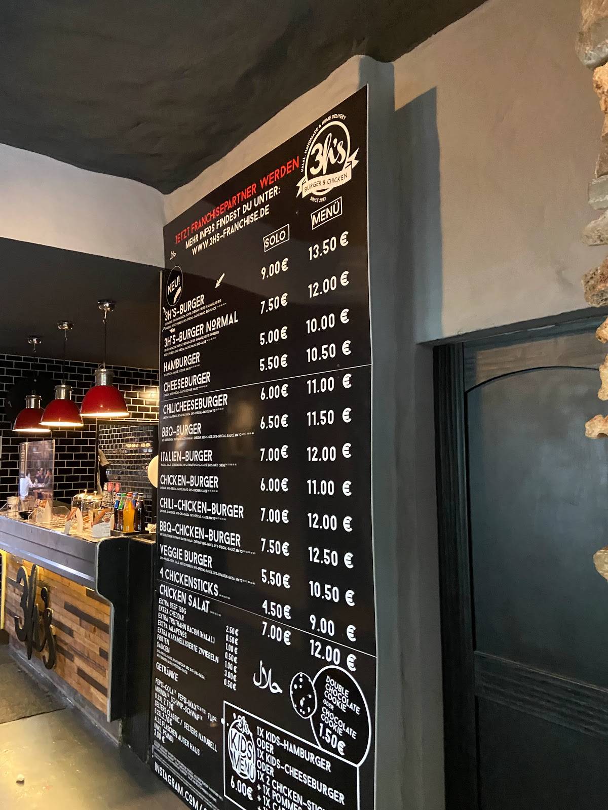 Speisekarte von 3h‘s burger & chicken Frechen Foodtruck restaurant, Frechen