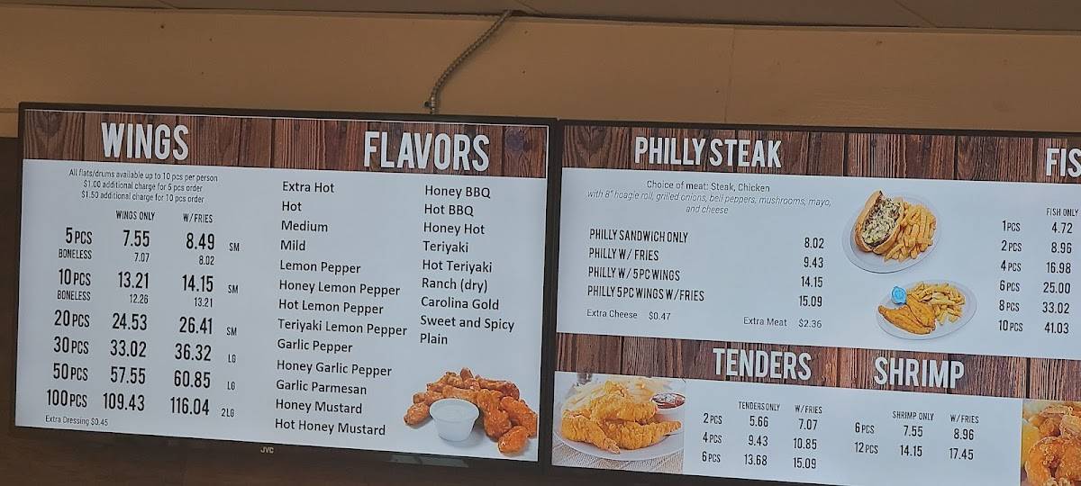 Menu at A Town Wings restaurant, Brunswick