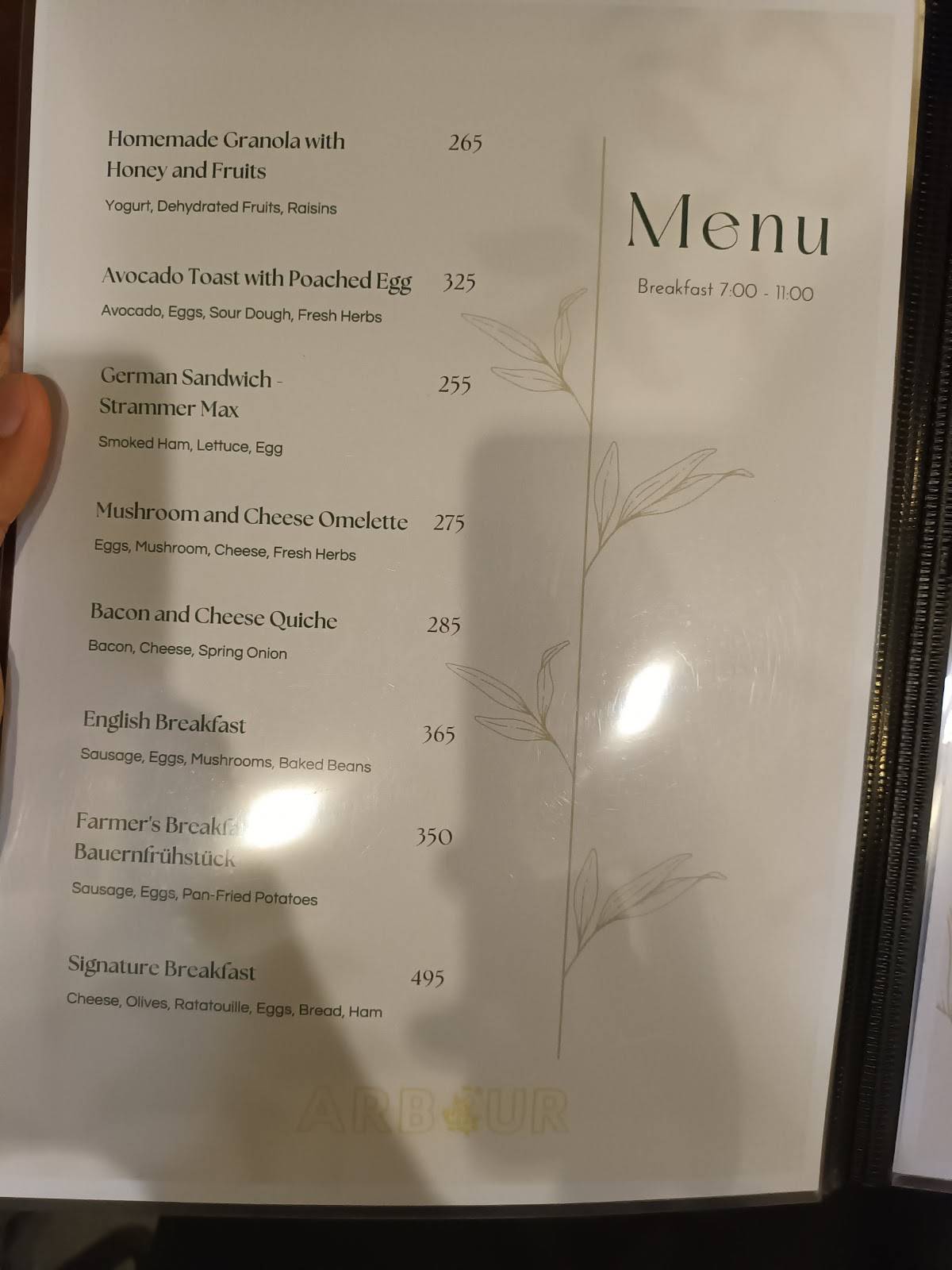 Menu at ARBOUR by Jan from your cooking class restaurant, Dumaguete