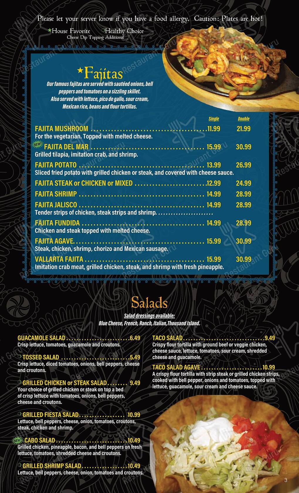 Menu at Agaves Mexican Grill restaurant, Henderson