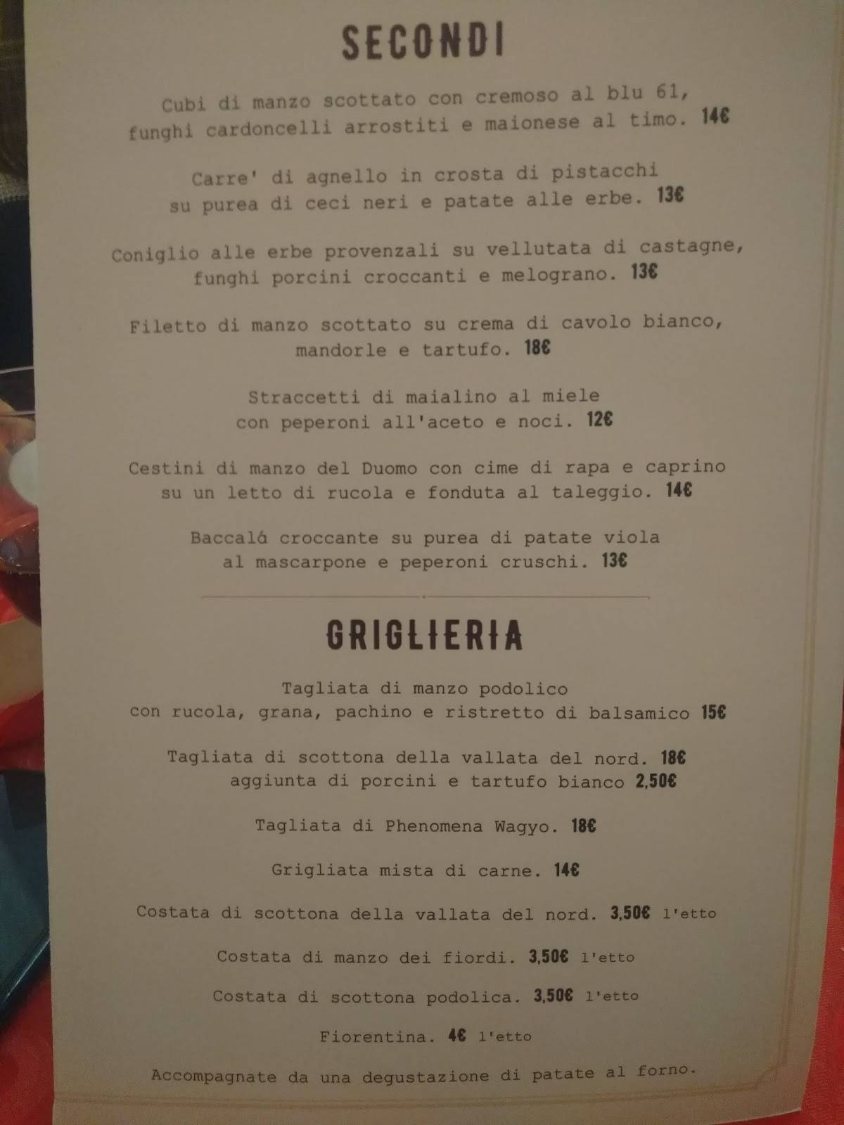 Menu da Ristorante Al Duomo, Acerenza
