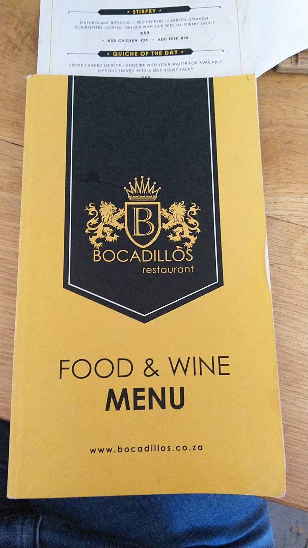 Menu at Bocadillos Restaurant & Bakery, Port Elizabeth, 42 6th Ave