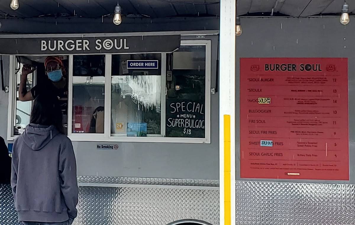 Menu at BURGER SEOUL restaurant, Tacoma