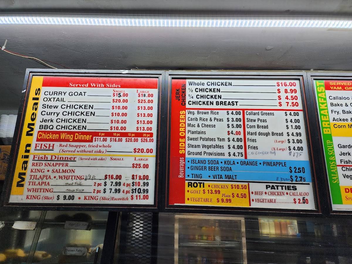 Menu at Caribbean Chicken & Fish restaurant, Scottdale