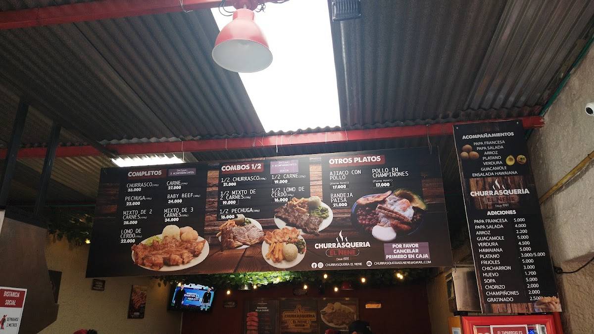 Carta del restaurante Churrasqueria El Nene, Bogotá
