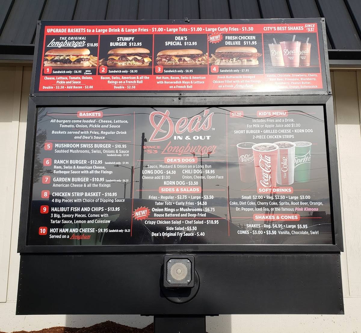 Menu at Dea's In & Out restaurant, Gresham