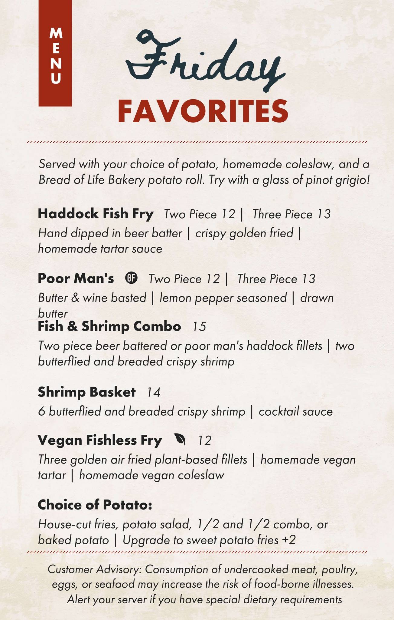 Menu at Don & GG's Food & Spirits restaurant, Ironwood