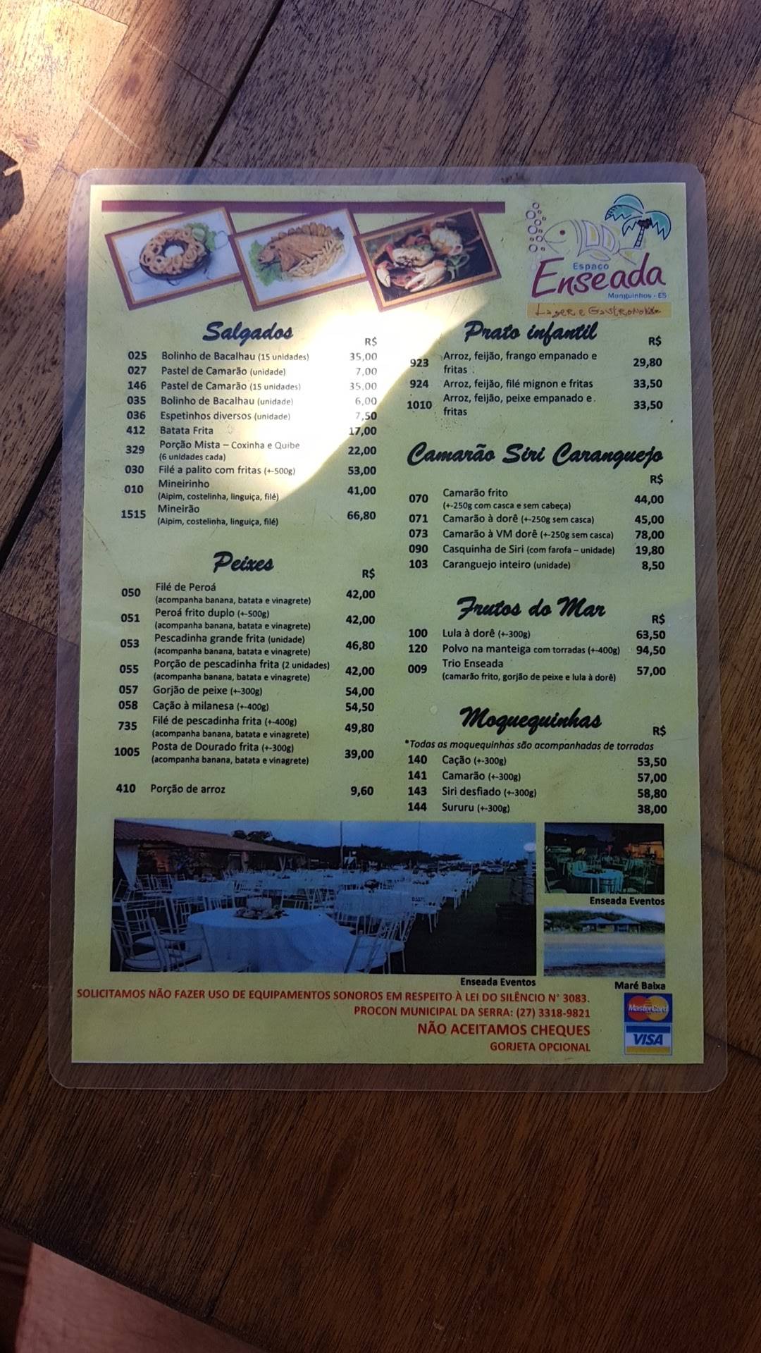 Menu em Espaço Enseada - Lazer e Gastronomia restaurante, Serra ...