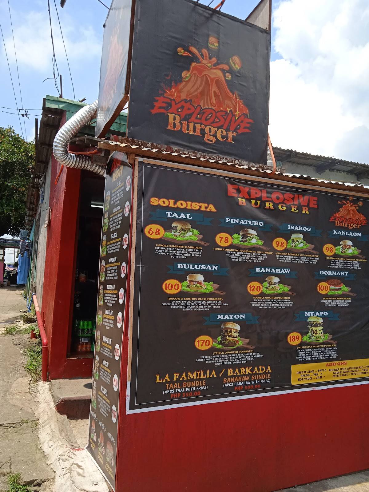 Carta del restaurante Explosive Burger Olivarez Tagaytay City, Tagaytay