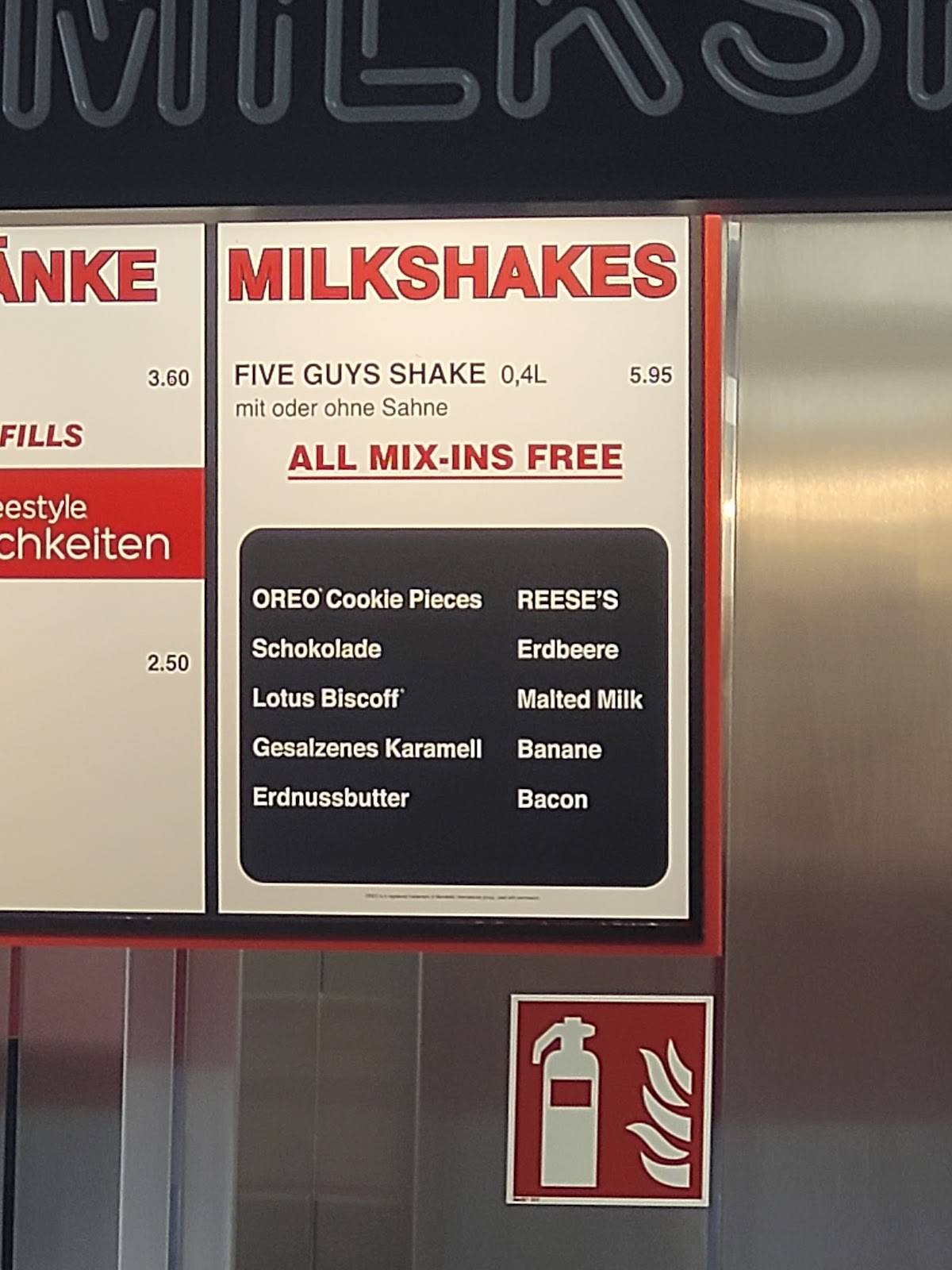 Speisekarte von Five Guys Karlsruhe, Europaplatz restaurant, Karlsruhe