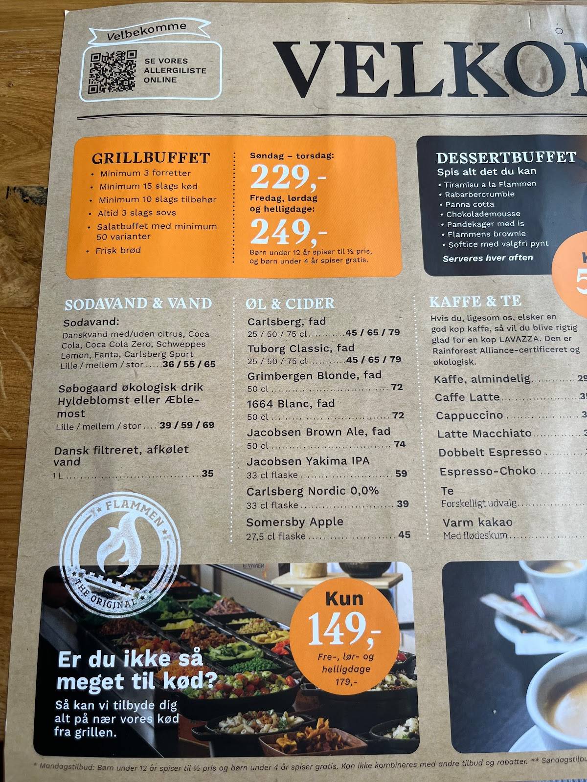 Carta de Restaurant Flammen - Aalborg, Aalborg