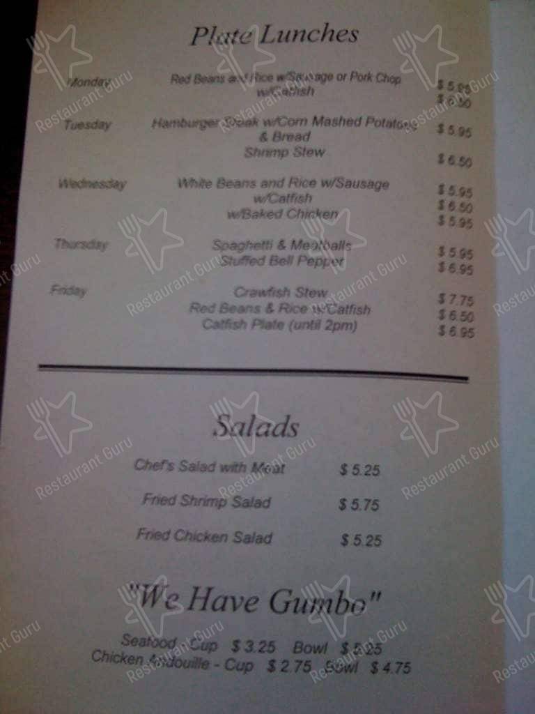Menu at Frisco Deli restaurant, LaPlace, W Airline Hwy