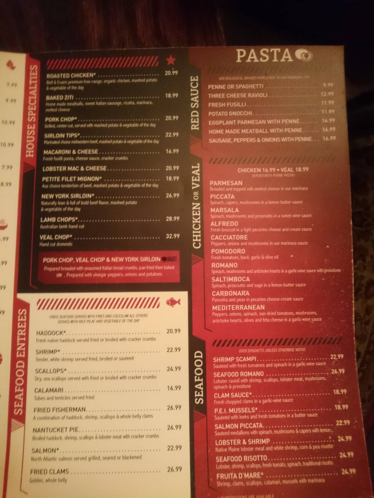 Menu at Fusilli's Cucina restaurant, Reading