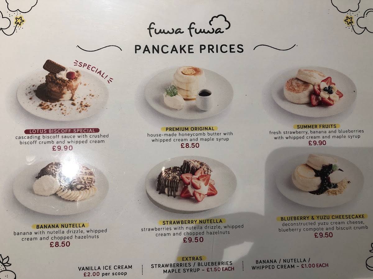 Menu at Fuwa Fuwa Café - Bloomsbury restaurant, London