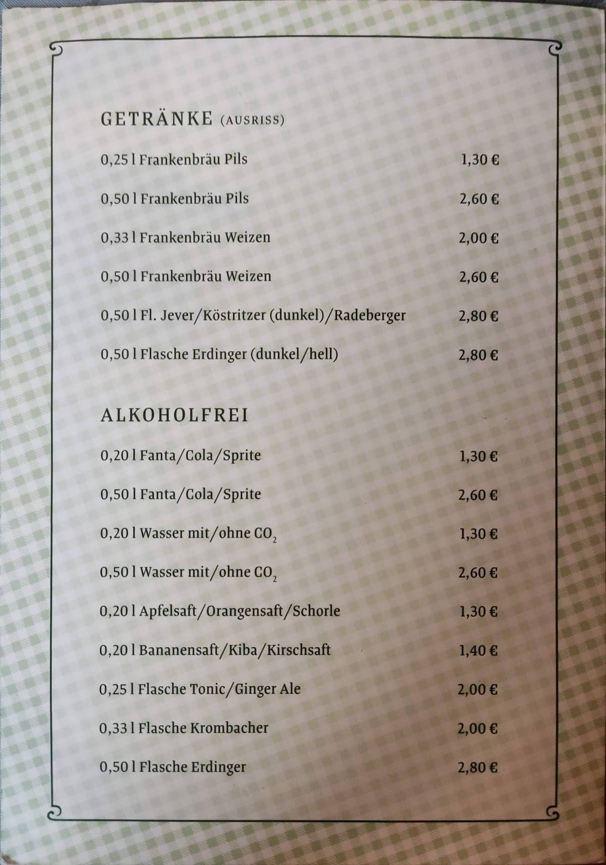 Speisekarte von Gaststätte Zur Post restaurant, Neusiß