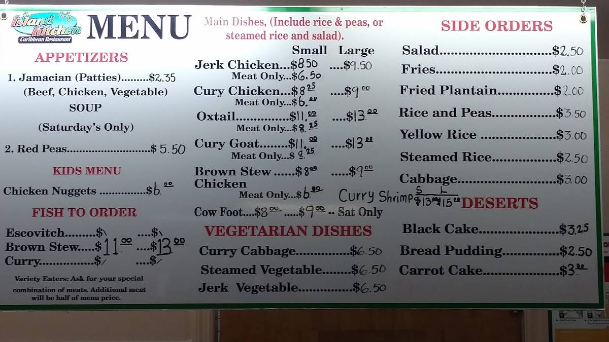 Menu at Island Kitchen Trini edition restaurant, Pensacola, N New ...