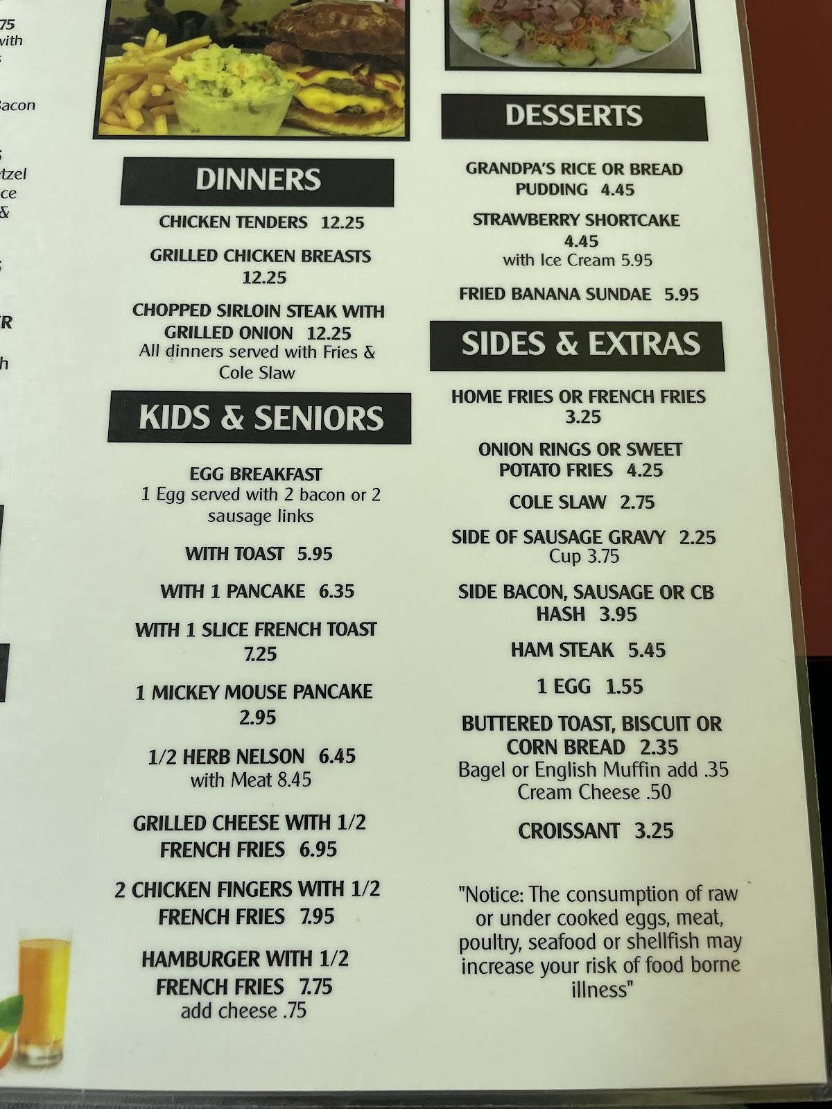 Menu at Jim's Open Kitchen Too restaurant, Streetsboro