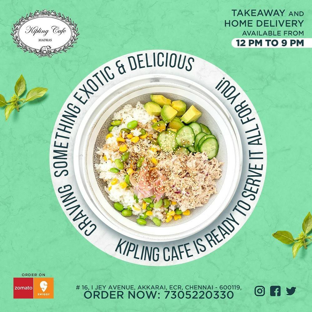 Menu at Kipling Cafe, Chennai, 16
