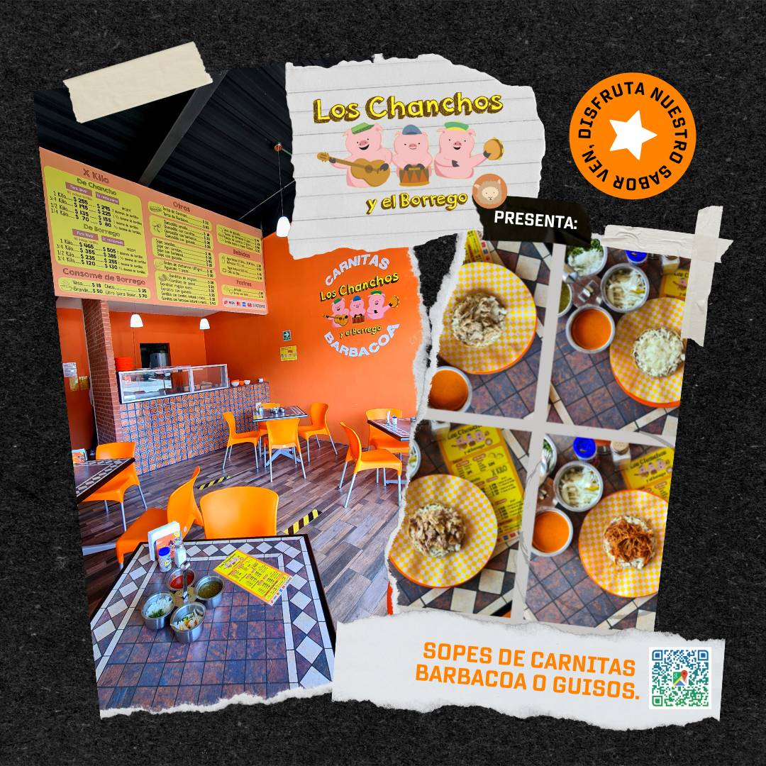 Menu at LOS CHANCHOS Y EL BORREGO CARNITAS Y BARBACOA SUC PLAZA UBIKA ...