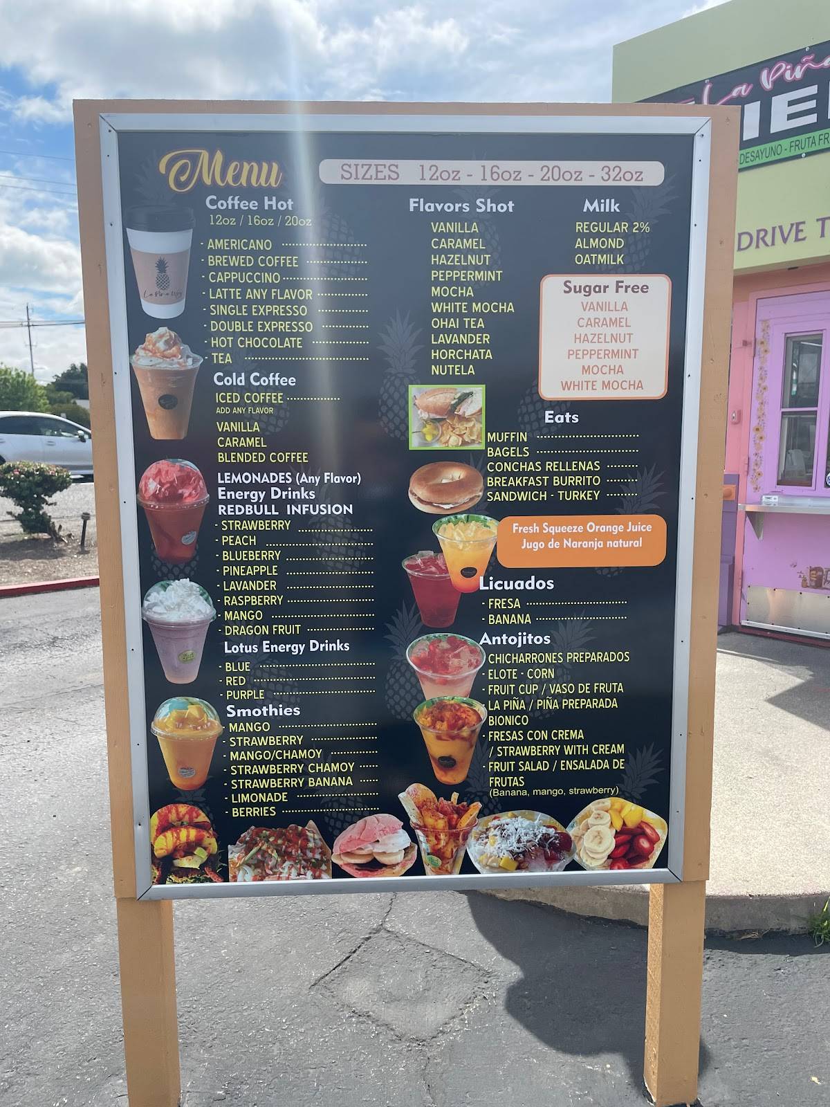 Menu at La Piña Wey!, American Canyon