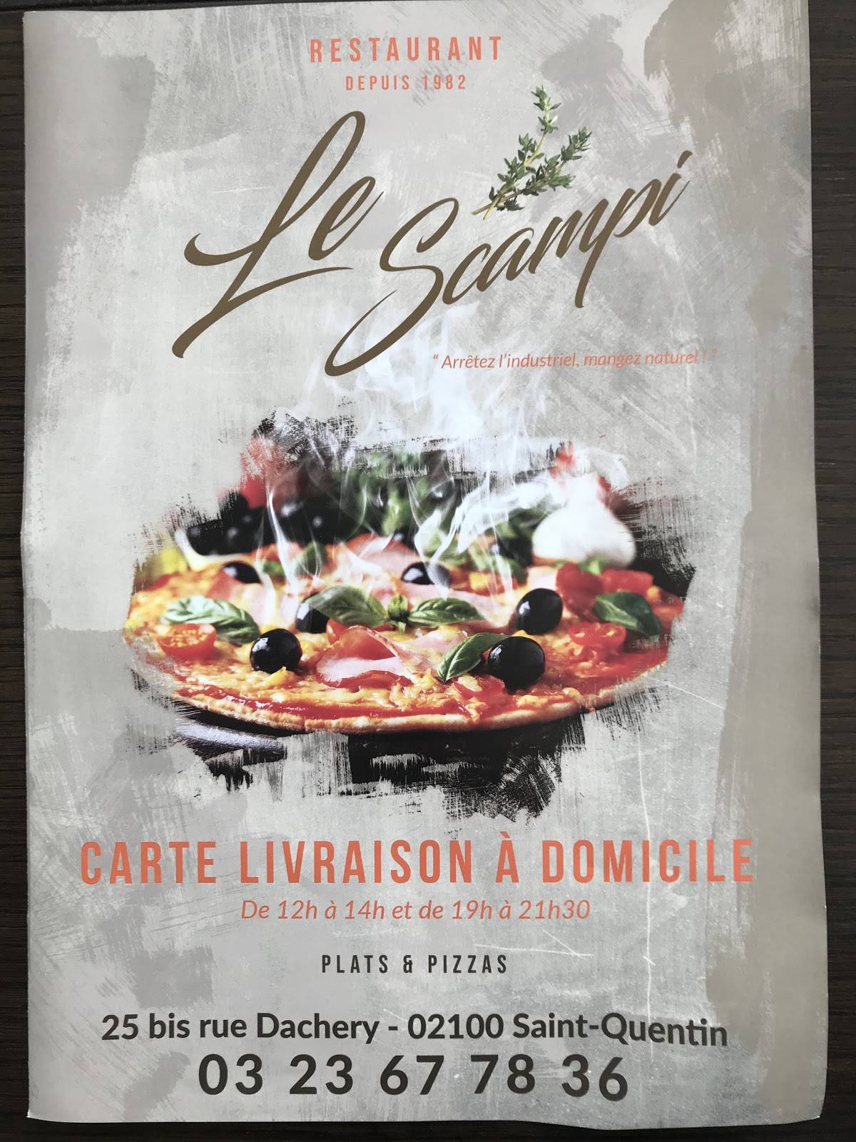 Menu au Le Scampi restaurant, Saint-Quentin