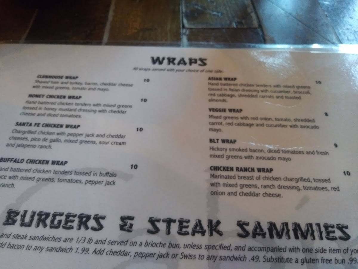 Menu at Log Cabin Inn restaurant, Howards Grove