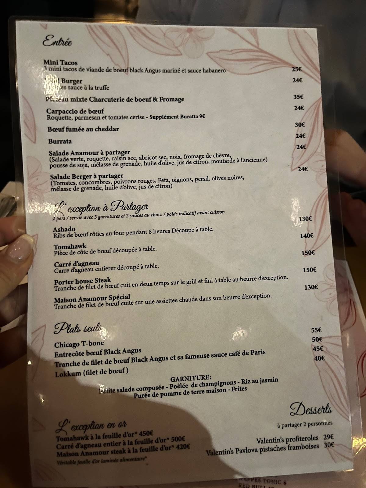 Menu au Maison Anamour restaurant, Cormeilles-en-Parisis