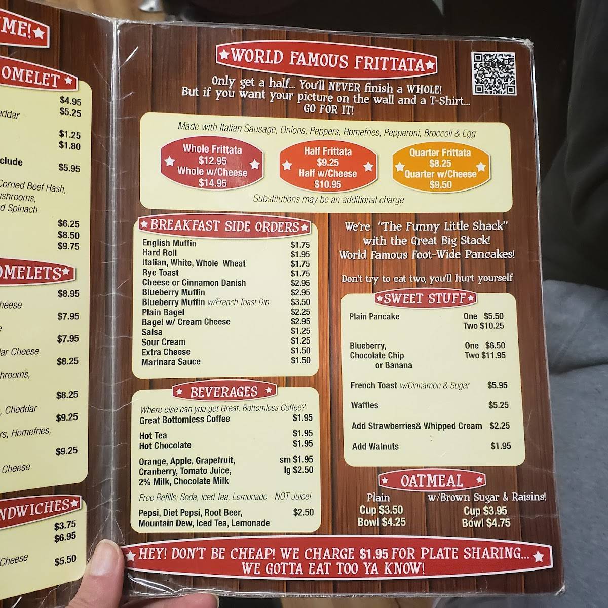 Menu at Mother's Cupboard restaurant, Syracuse