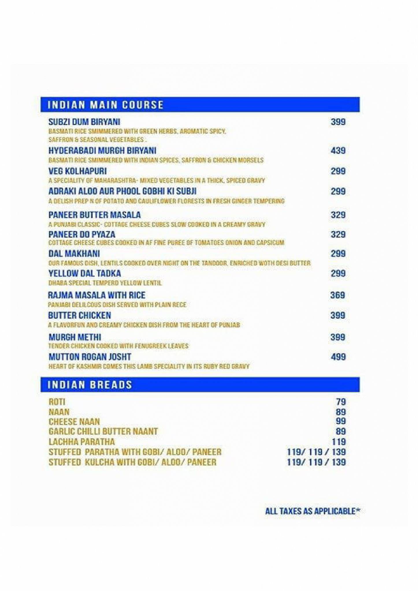 Menu at Mud brick kitchen and bar, Hyderabad