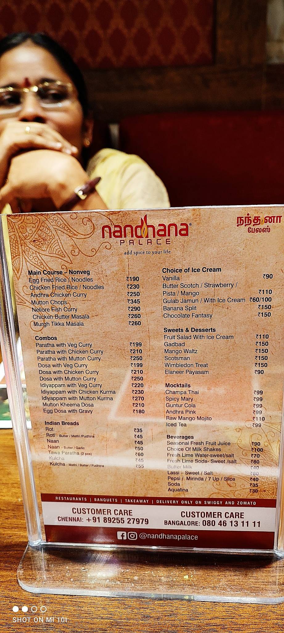 Menu at Nandhana Palace - Andhra Style Restaurant, Chennai