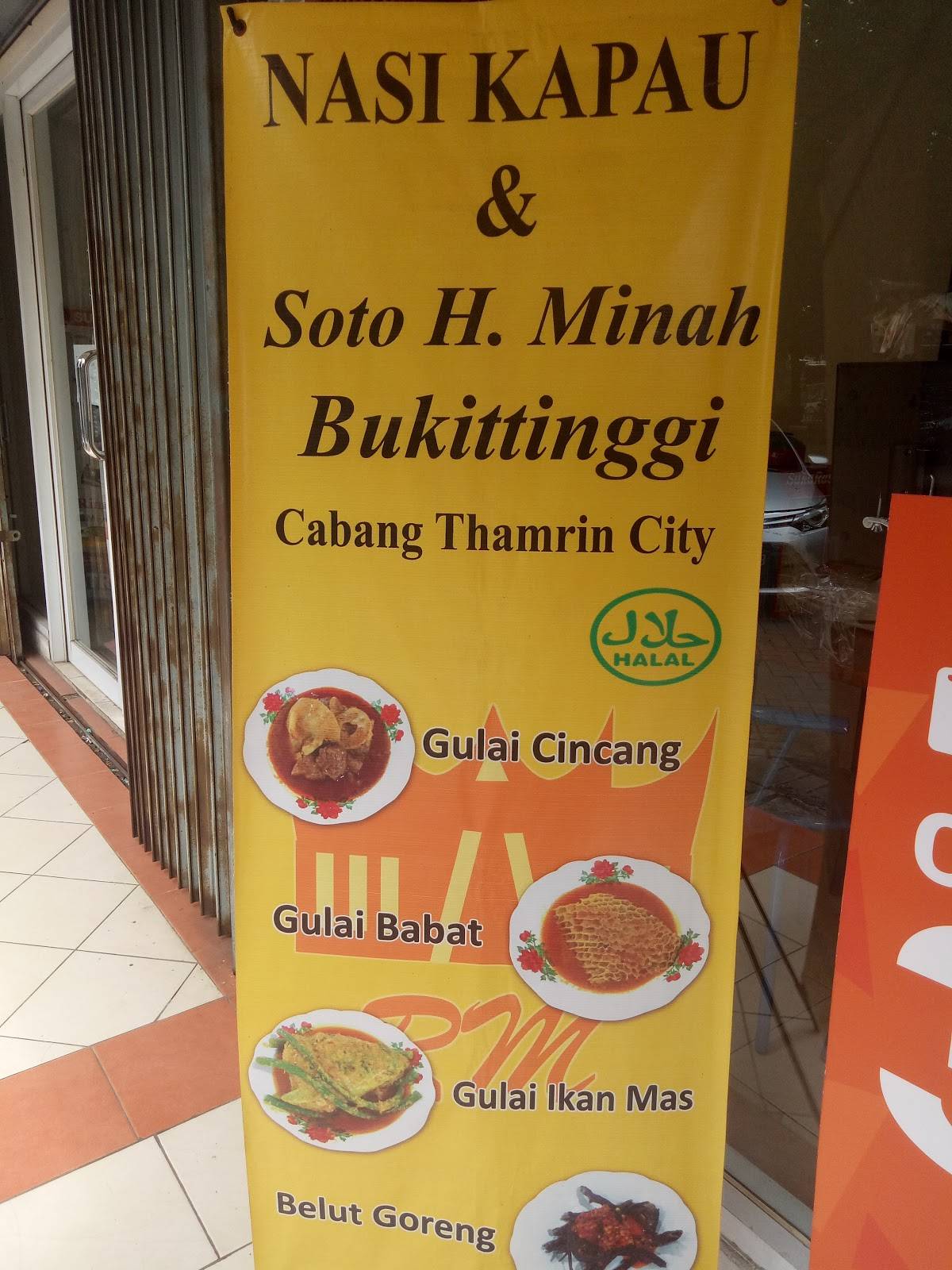 Menu at Nasi Kapau & Soto H.Minah Bukittinggi, Bintaro restaurant ...