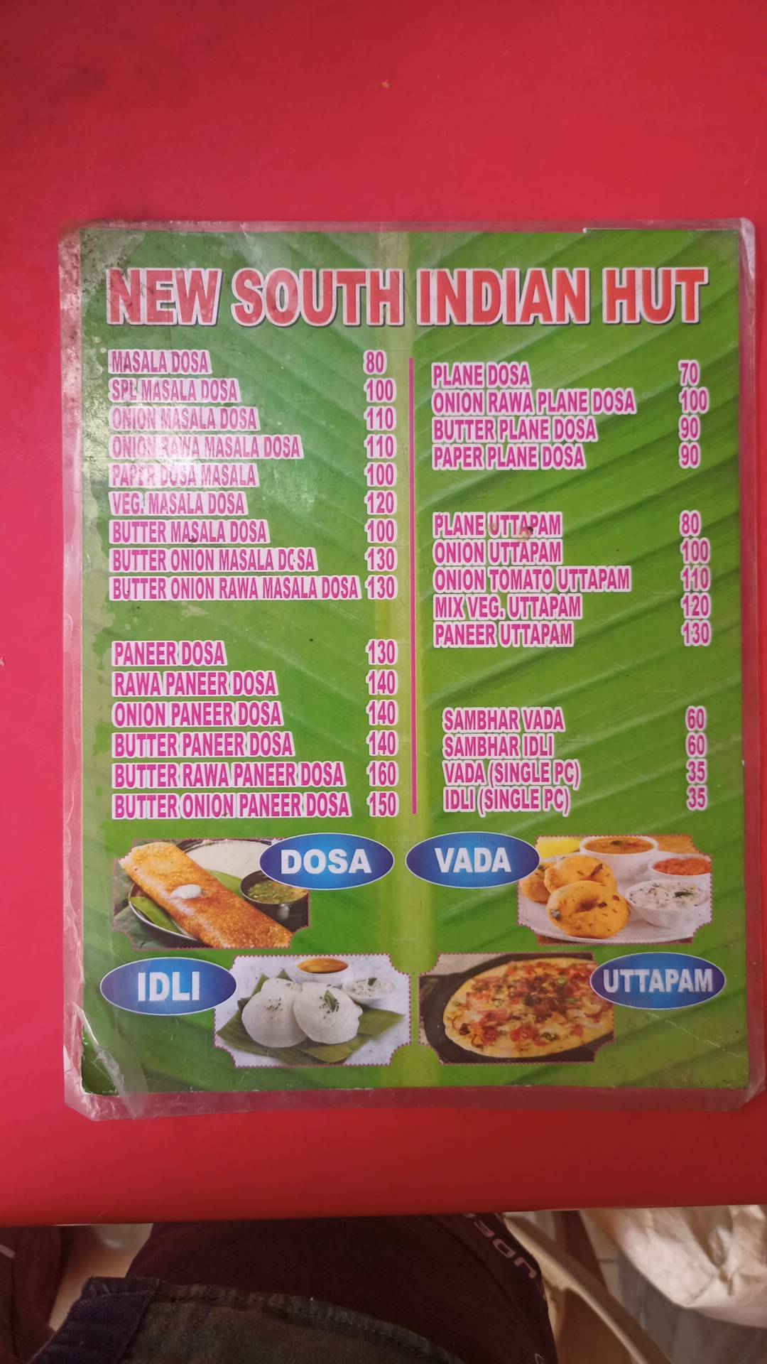 Menu at New South Indian Hut, Delhi, L-72A