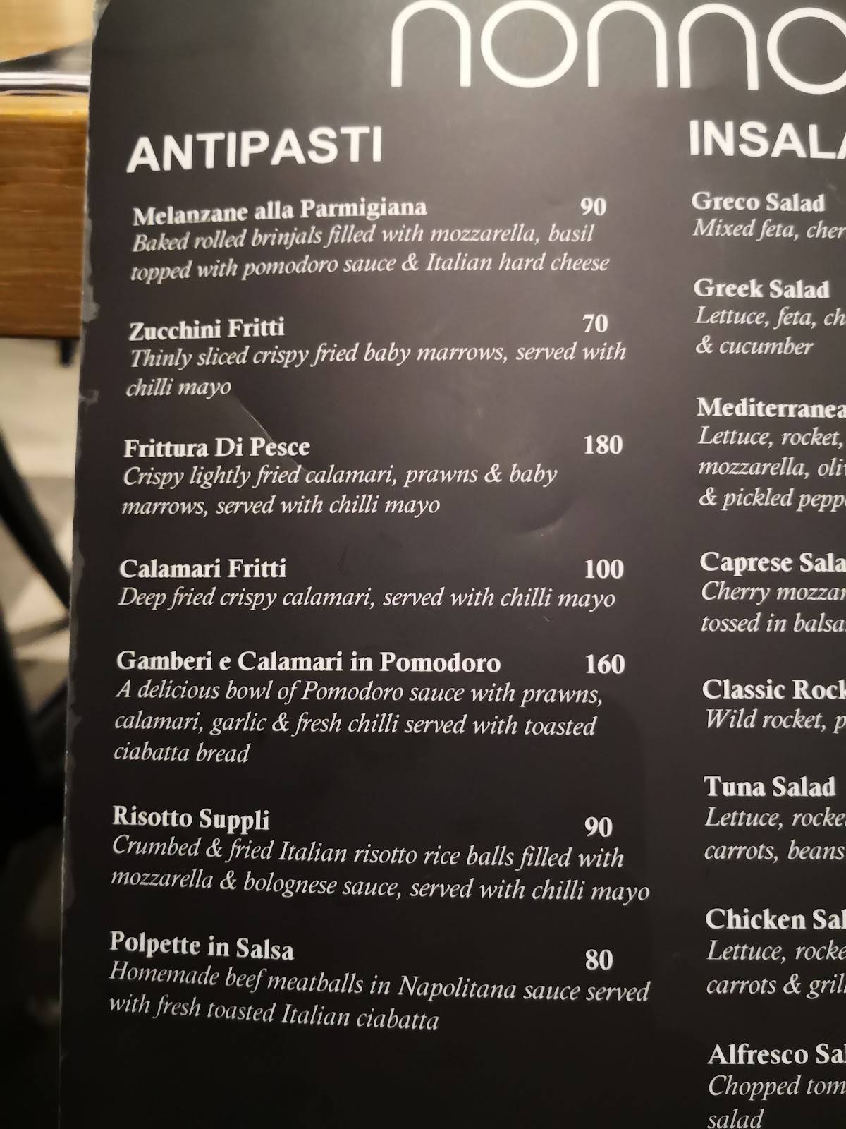 Menu at Nonnas Italian Kitchen - Sandton restaurant, Sandton, 139 West St