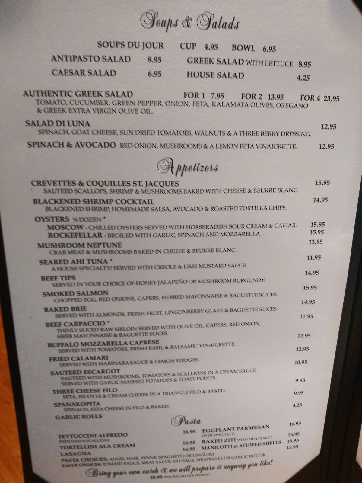 Menu at Old Tavernier Restaurant & Lounge, Tavernier