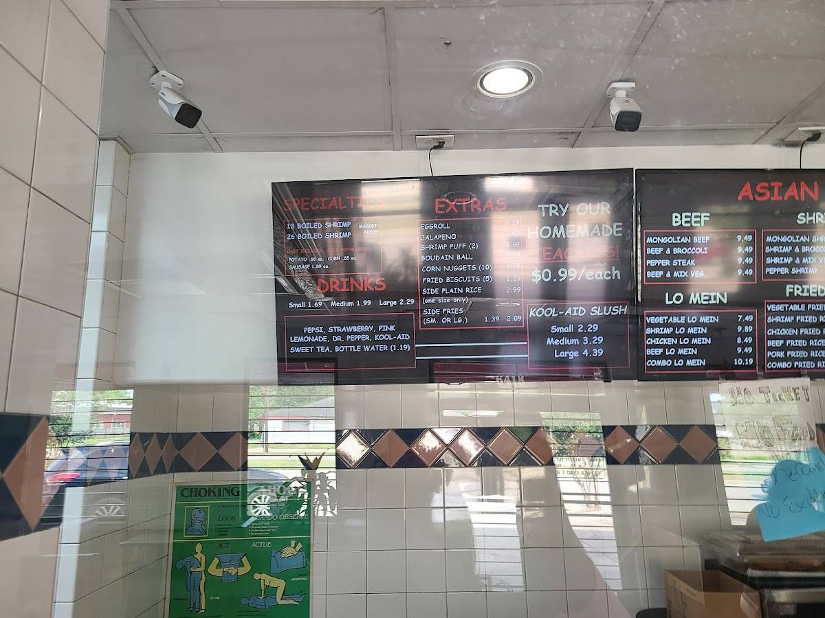 Menu at Original Timmy Chan restaurant, Houston, Martin Luther King Blvd