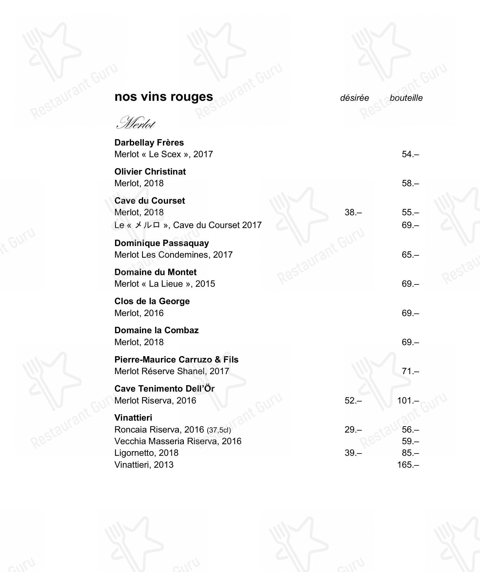 Speisekarte von P.P Bistro - Hôtel de Ville de Bex, Bex