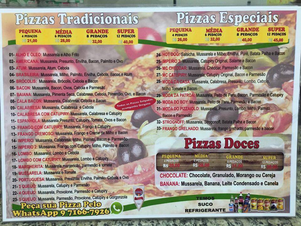 Menu at PIZZARIA ITALIAN, Sumaré