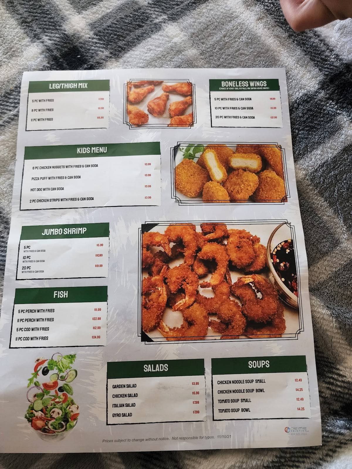 Menu at Pak Daman Burger & Sub restaurant, West Allis