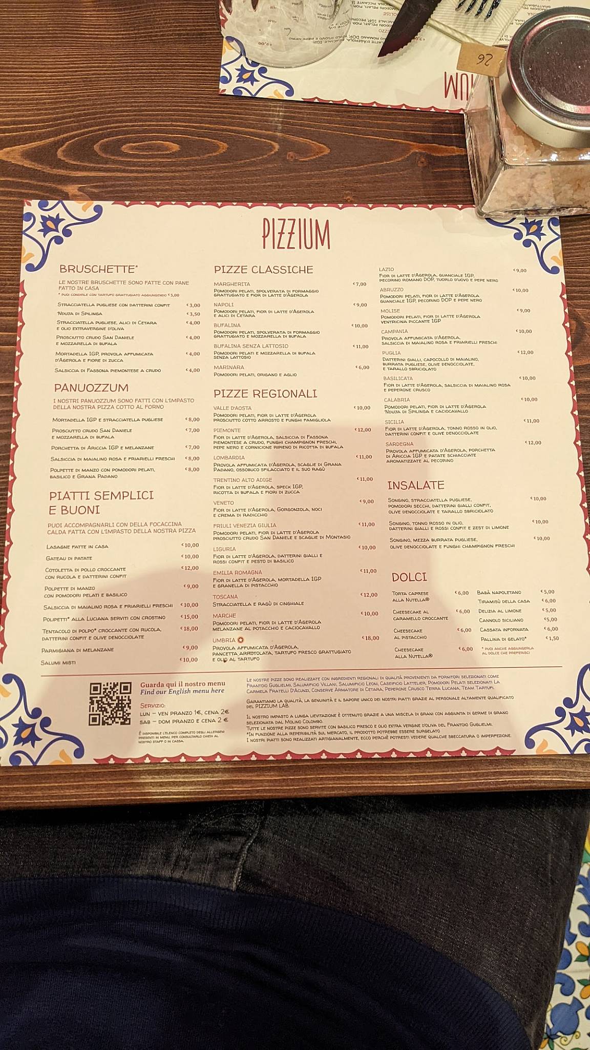 Menu at Pizzium - Genova Corso Sardegna restaurant, Genoa
